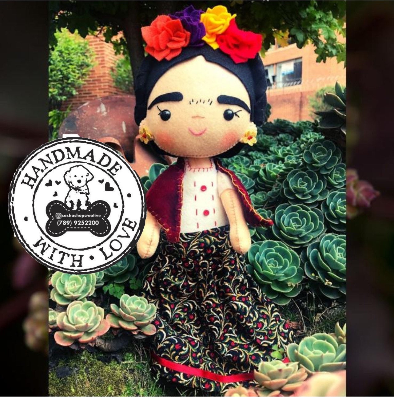 Handmade Frida Kahlo plush art doll Art & Collectibles Dolls ...