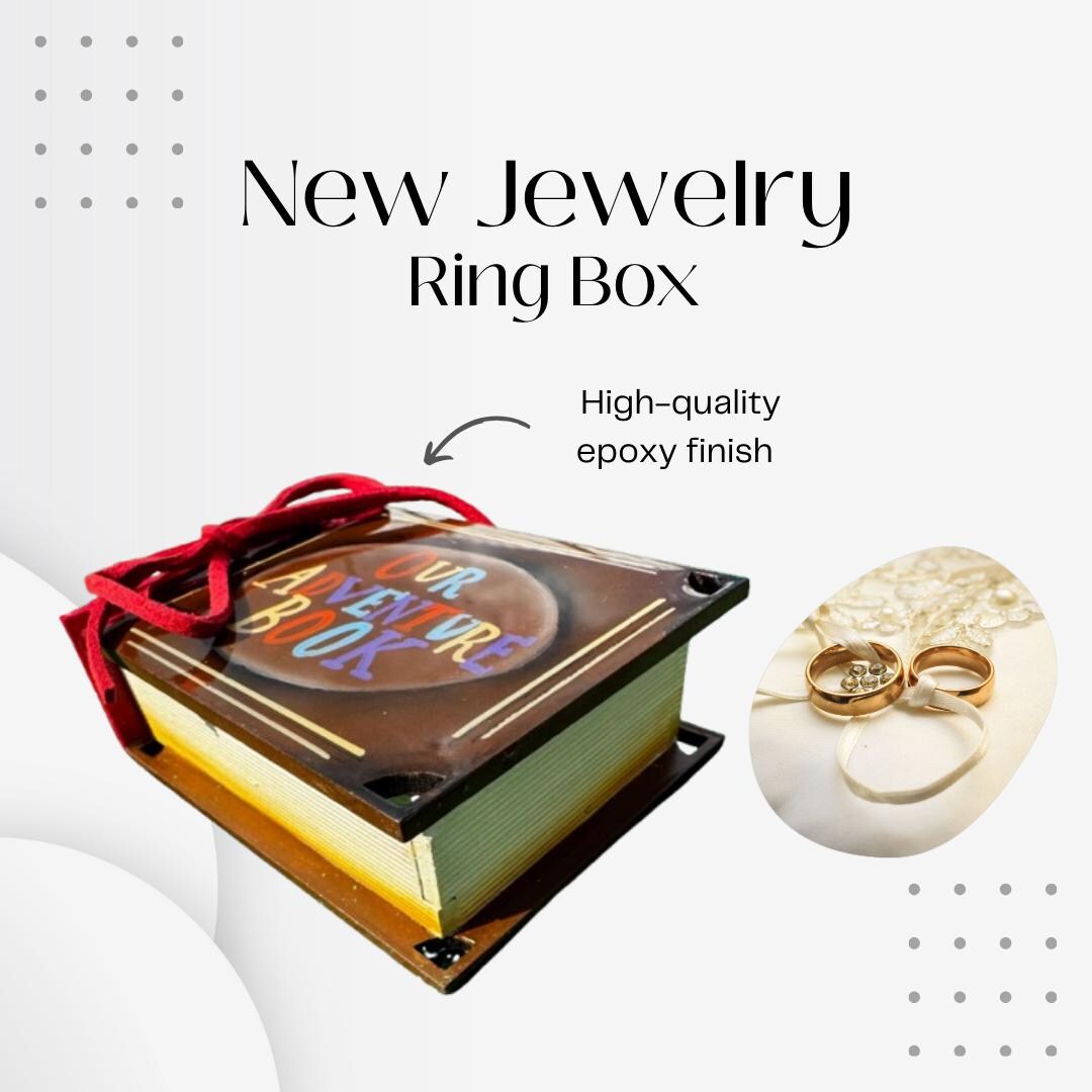 Wedding Ring Box Ringbox Engagement UP Our Adventure Book Wooden Box ...