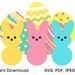 Easter Bunnies and Easter Eggs SVG, Easter Clipart, Colorful Rabbits ...