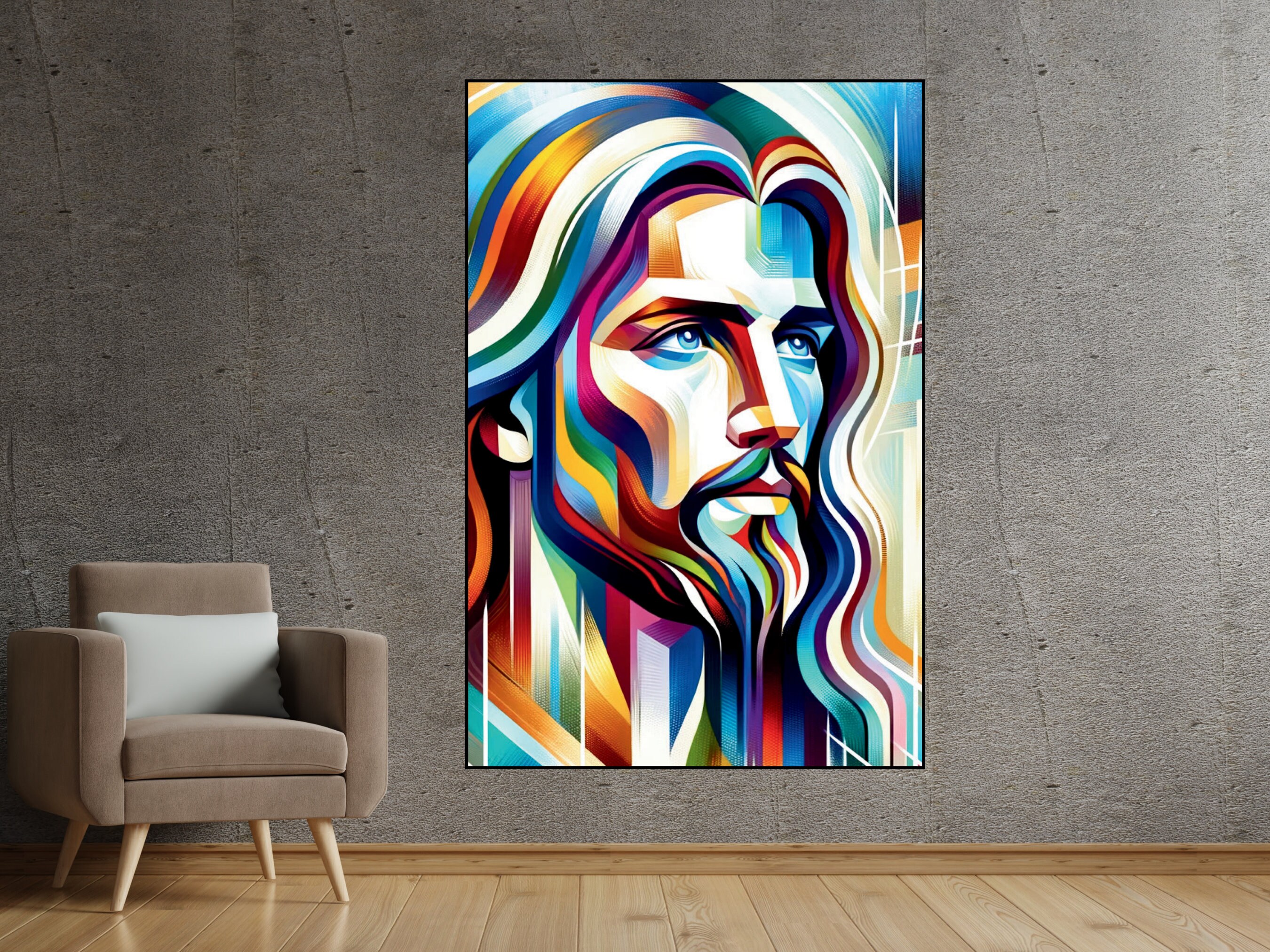 Modern Jesus Wall Art, Printable Christian Wall Decor, Colorful Jesus Poster, Digital Download ...