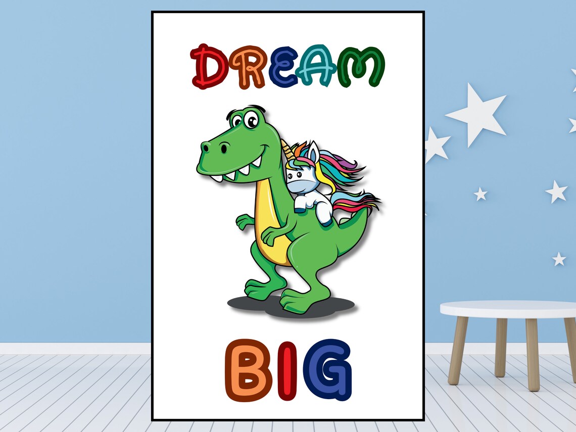 Dinosaur and Unicorn Printable Poster, Classroom Wall Décor, Printable ...