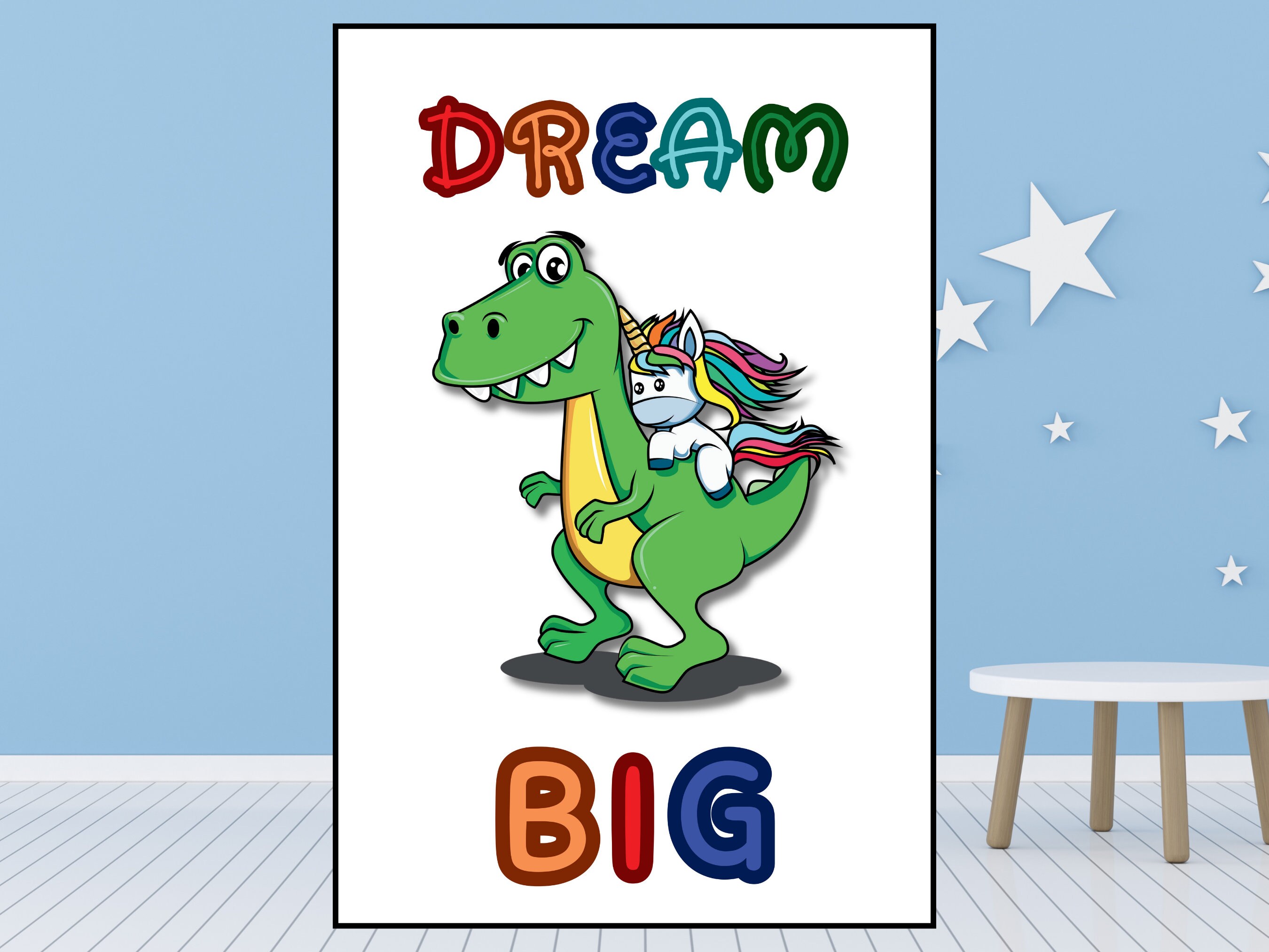 Dinosaur and Unicorn Printable Poster, Classroom Wall Décor, Printable ...
