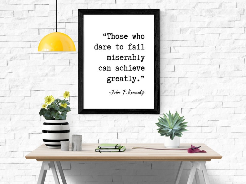 John F Kennedy Motivational Quote PRINTABLE Wall Art, Great Gift for ...