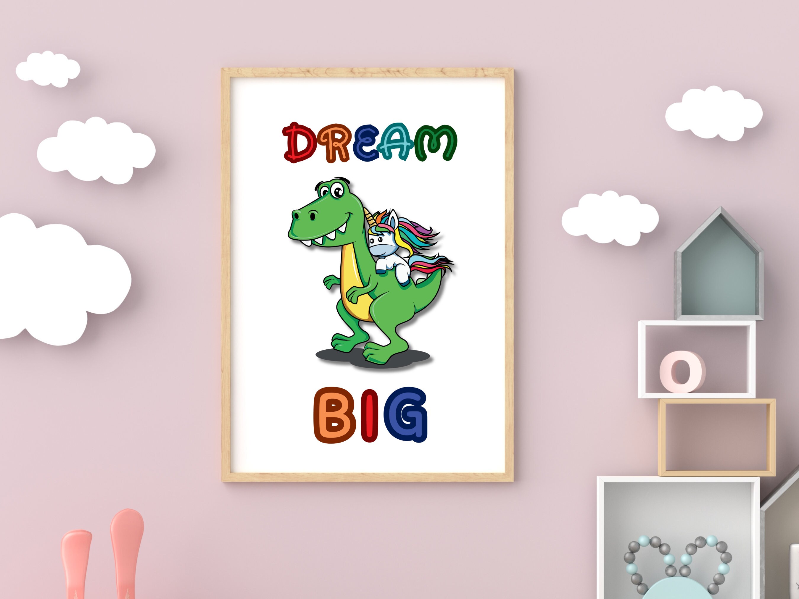 Dinosaur and Unicorn Printable Poster, Classroom Wall Décor, Printable ...