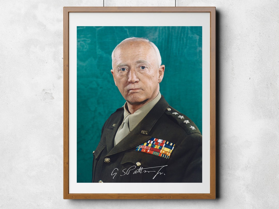 General George Patton Portrait W/ Signature Reproduction - Etsy