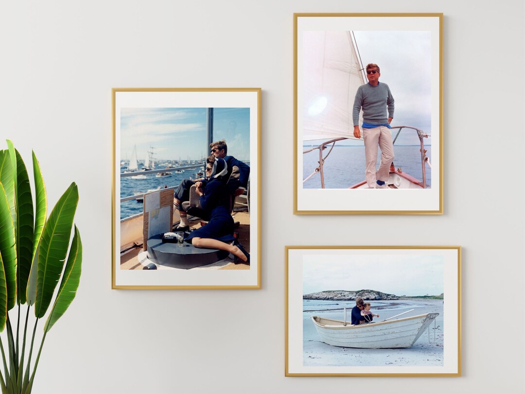 JFK Vintage Photo Set, Kennedy Family, Nautical Decor (printable Gift ...
