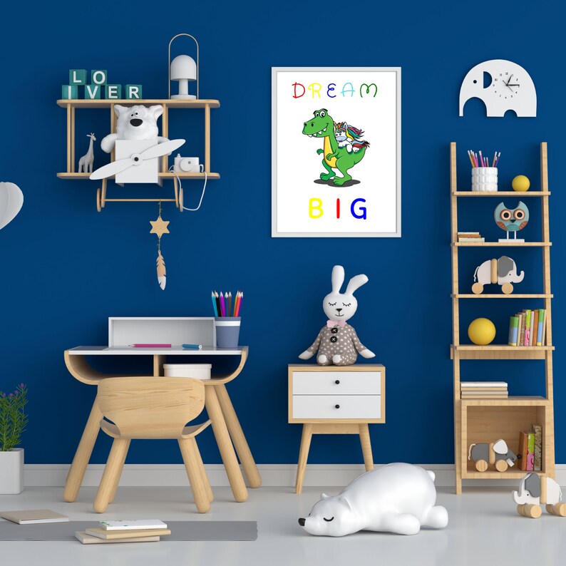 Dinosaur and Unicorn Printable Poster Classroom Wall Décor - Etsy