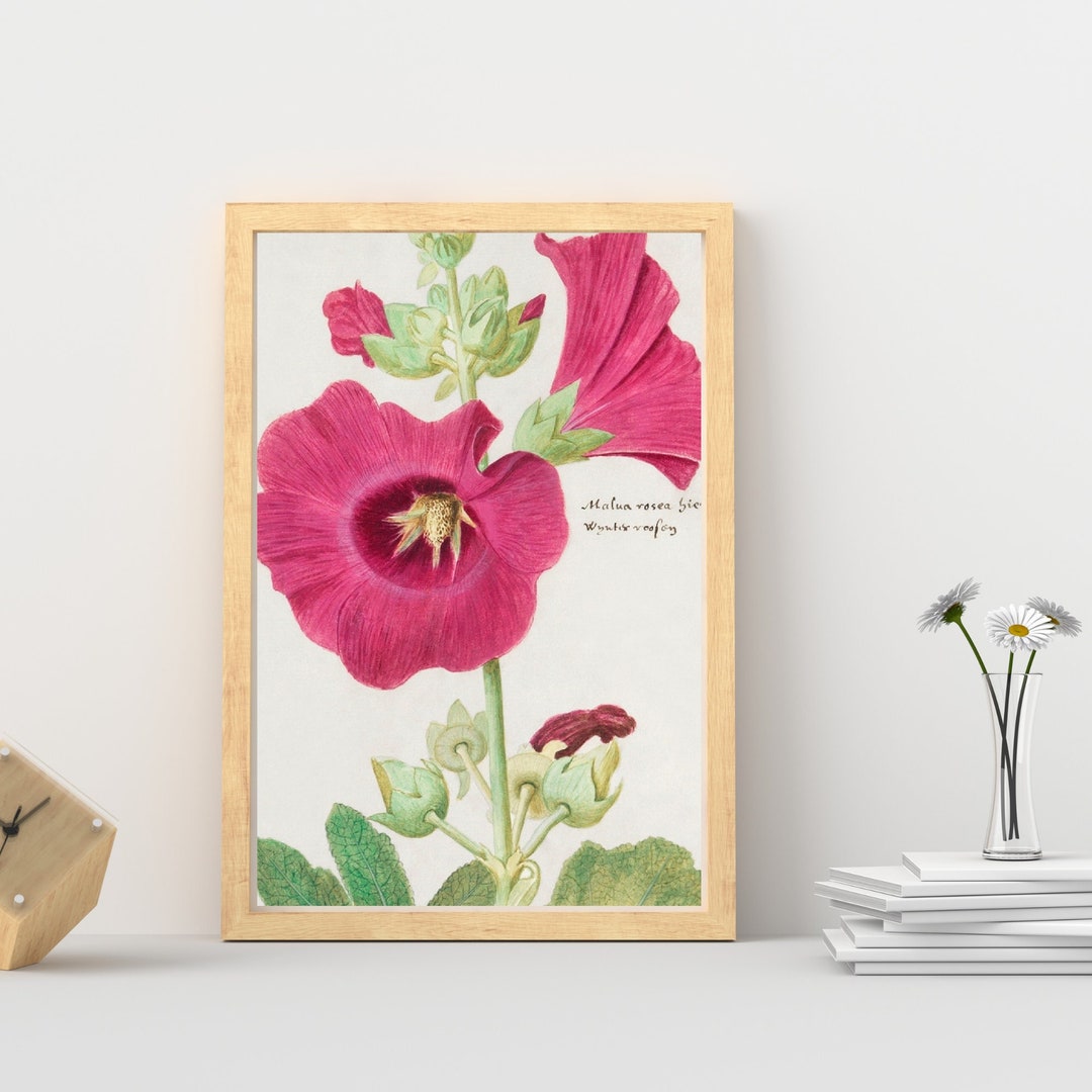 Vintage Red Flower Printable Wall Art, Farmhouse Décor, Farmcore ...