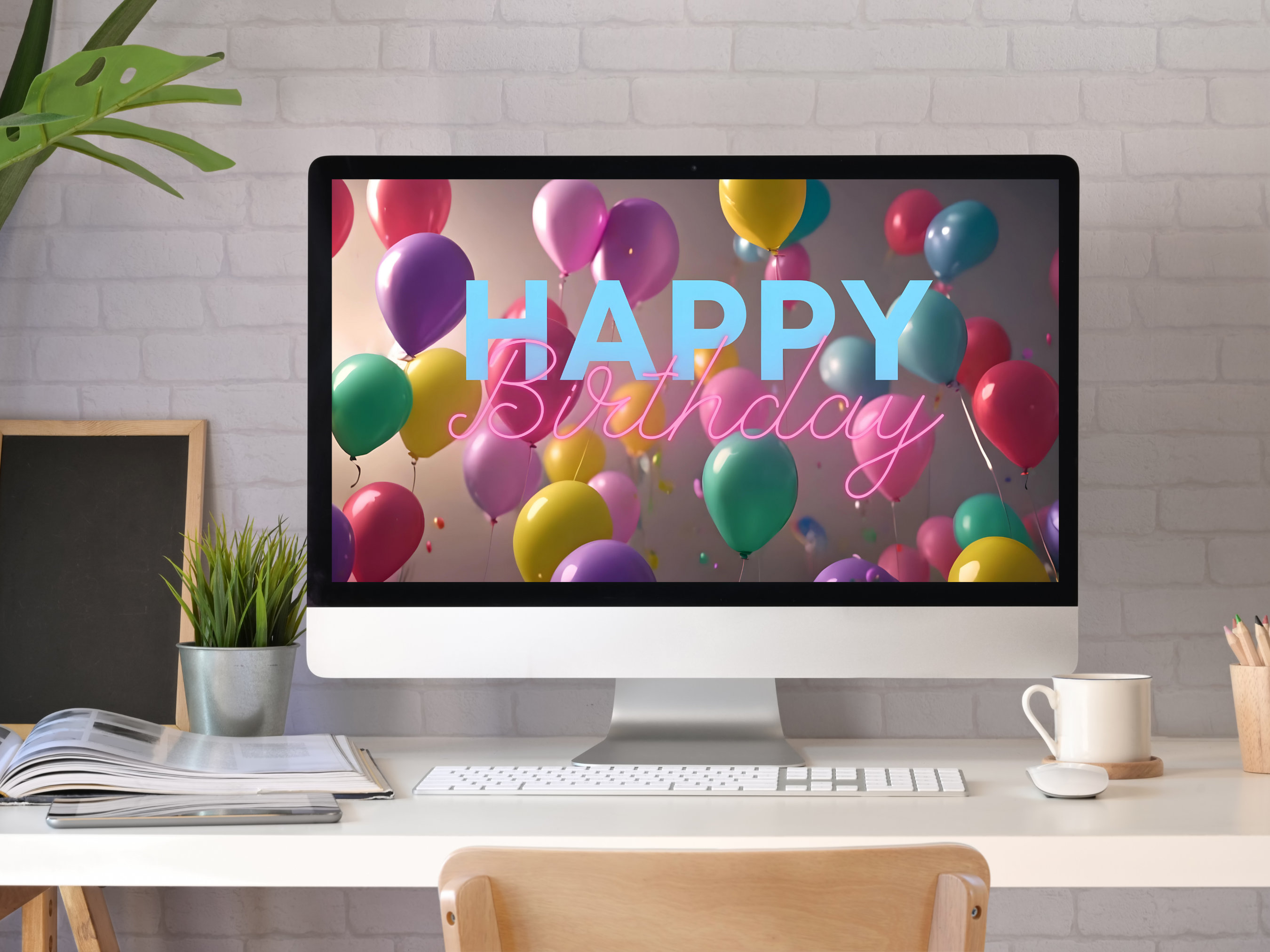Animated Happy Birthday Screensaver: Balloon Party Decor (MP4) - Etsy