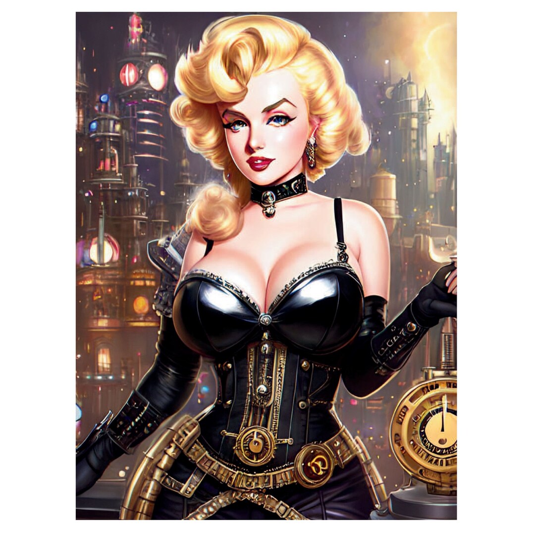 Marilyn Monroe Steampunk Portrait Printable Dystopian Etsy