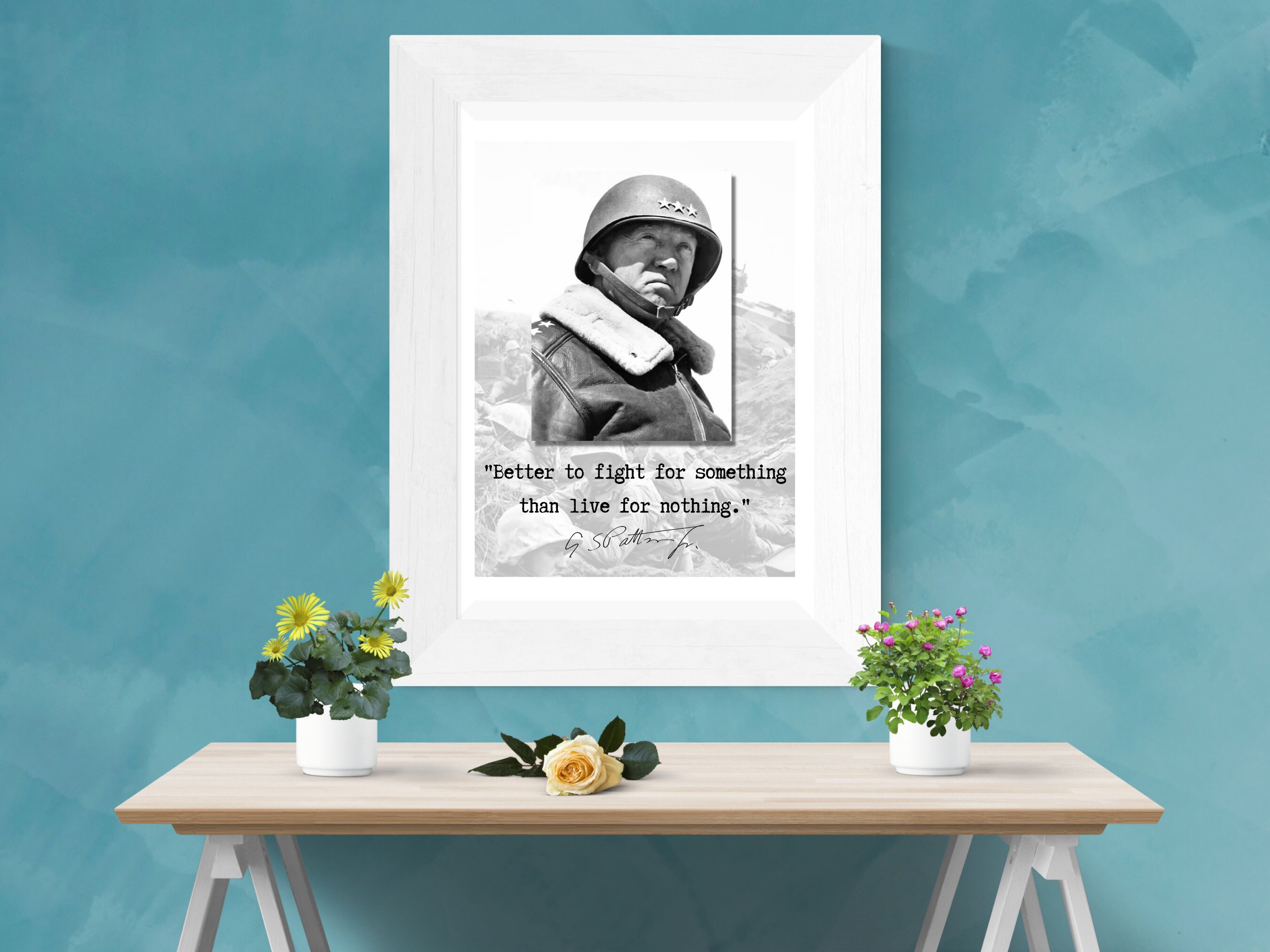 General George Patton WWII Photo With Quote, Christmas Gift for History ...