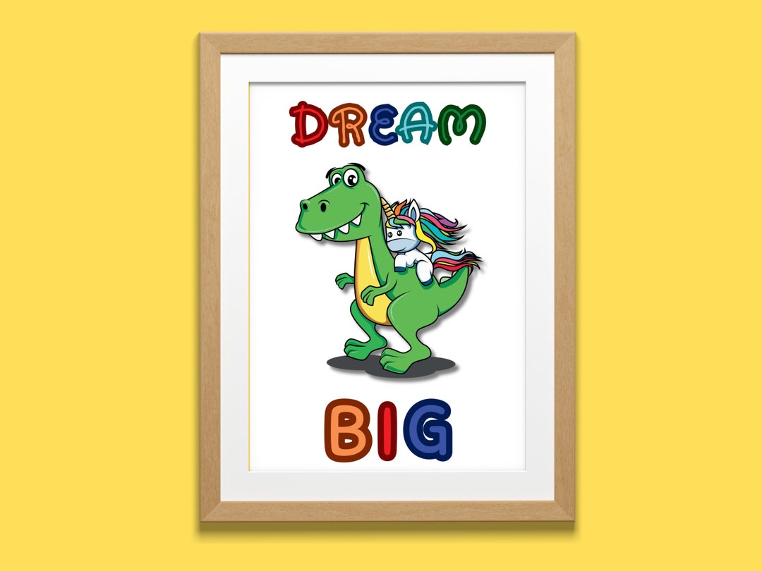 Dinosaur and Unicorn Printable Poster, Classroom Wall Décor, Printable ...
