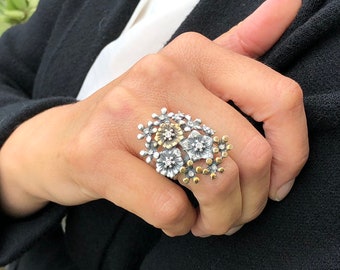 Flower Statement Ring - Etsy