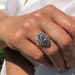 Unique Vintage Cluster Ring, 925 Silver Ring, Marcasite Ring, Boho Chic ...