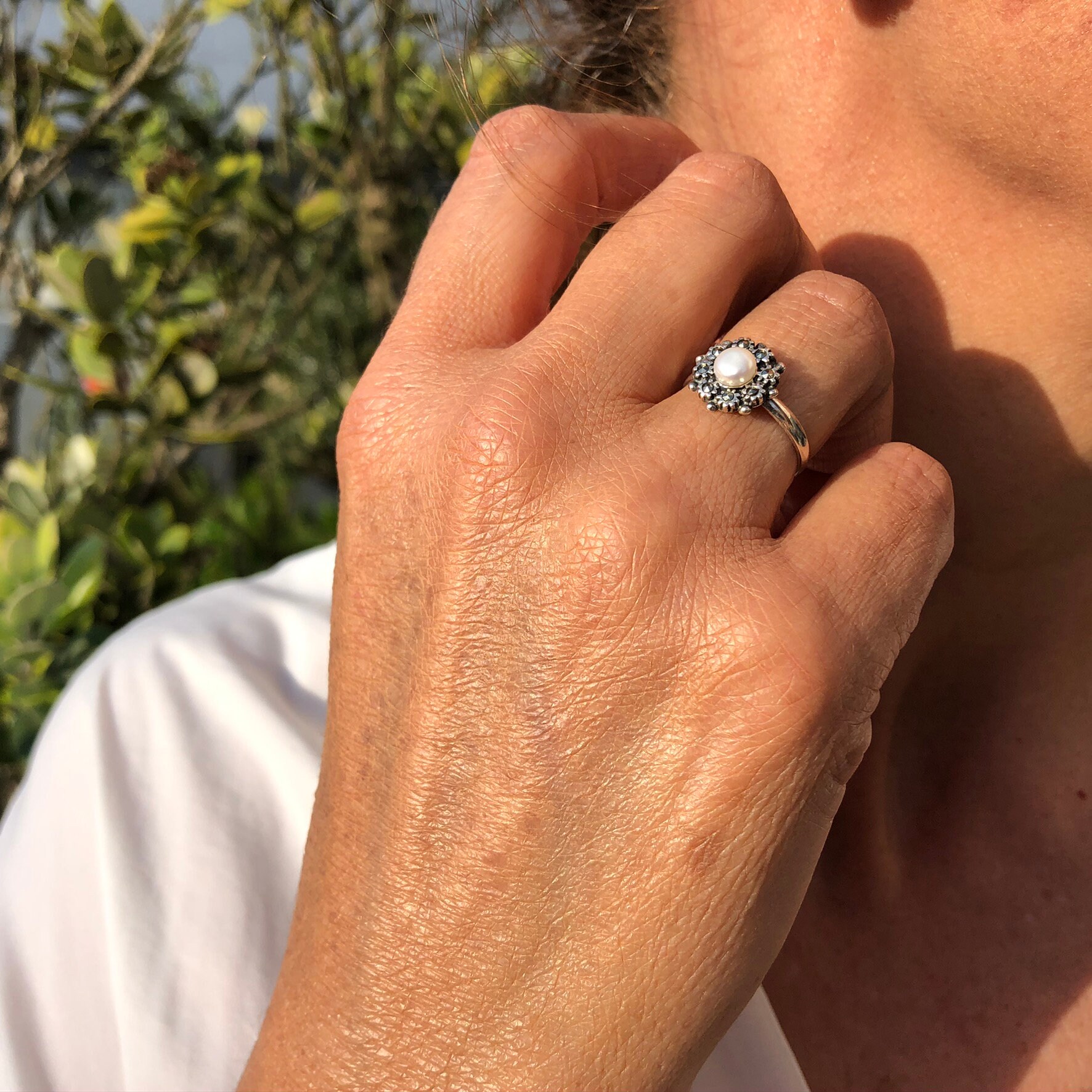 Unique Pearl Sterling Silver 925 Ring Pearl Ring Handmade - Etsy