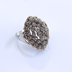 Unique Vintage Cluster Ring, 925 Silver Ring, Marcasite Ring, Boho Chic ...