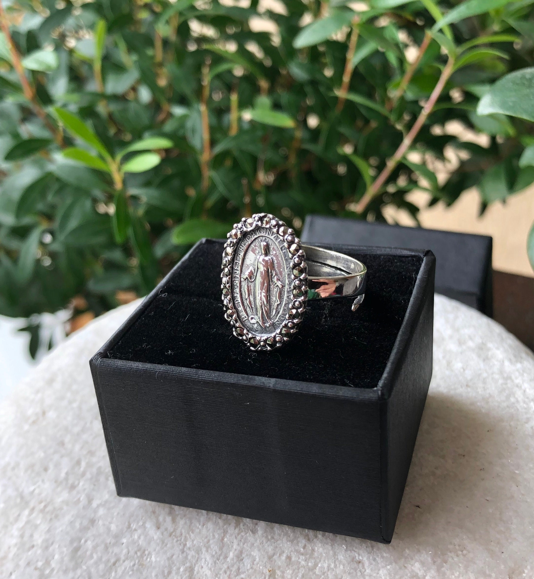 Virgin Mary Ring Sterling Silver Ring Adjustable Ring | Etsy