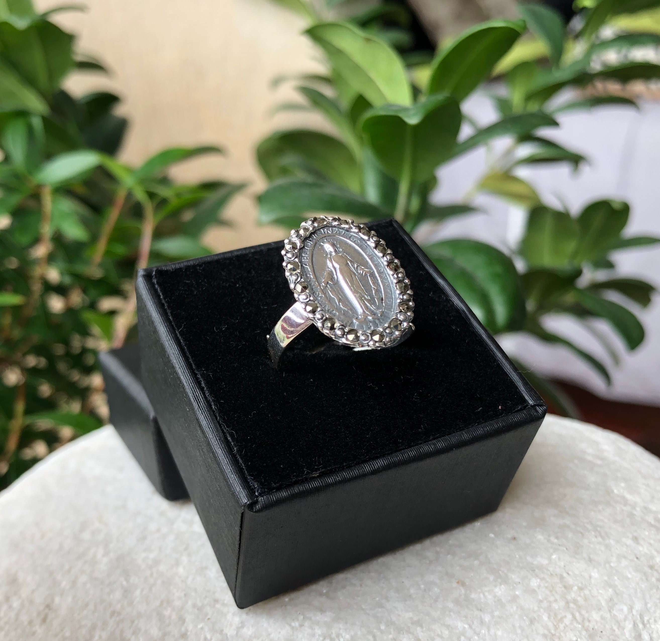 Virgin Mary Ring Sterling Silver Ring Adjustable Ring | Etsy