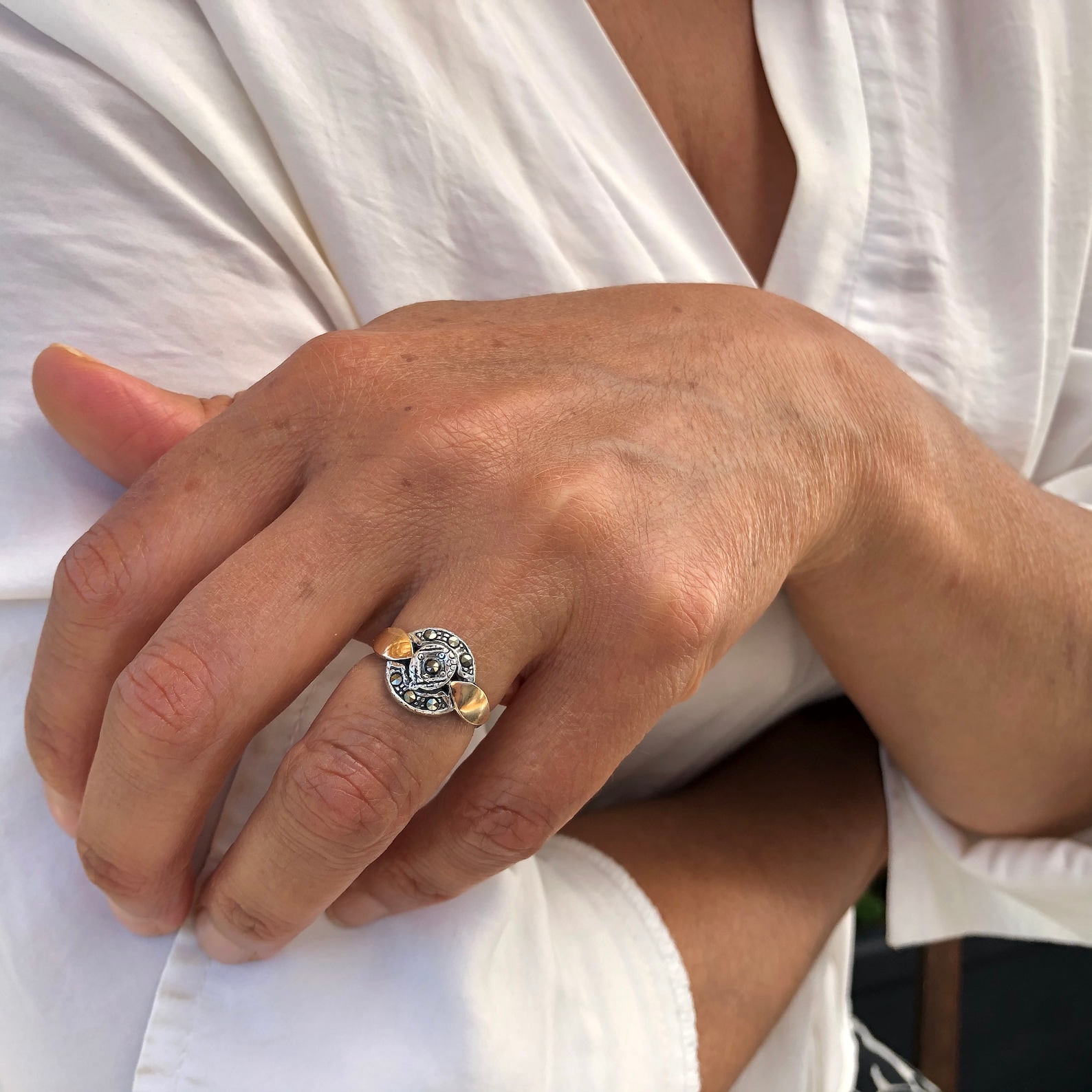 Century-old Vintage Ring Gold Ring Sterling Silver Ring | Etsy