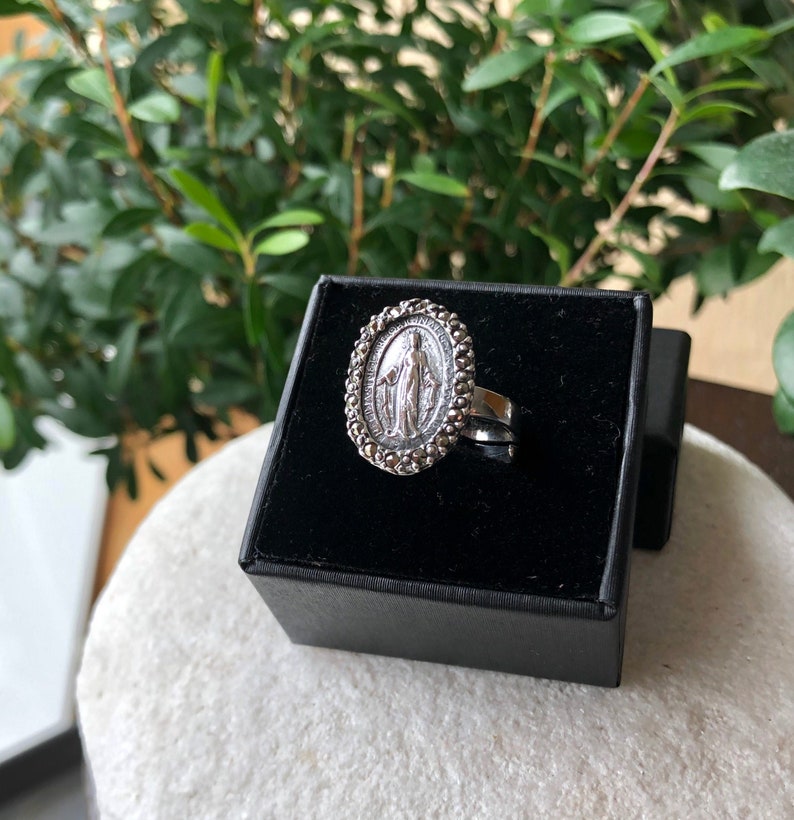 Virgin Mary Ring Sterling Silver Ring Adjustable Ring - Etsy