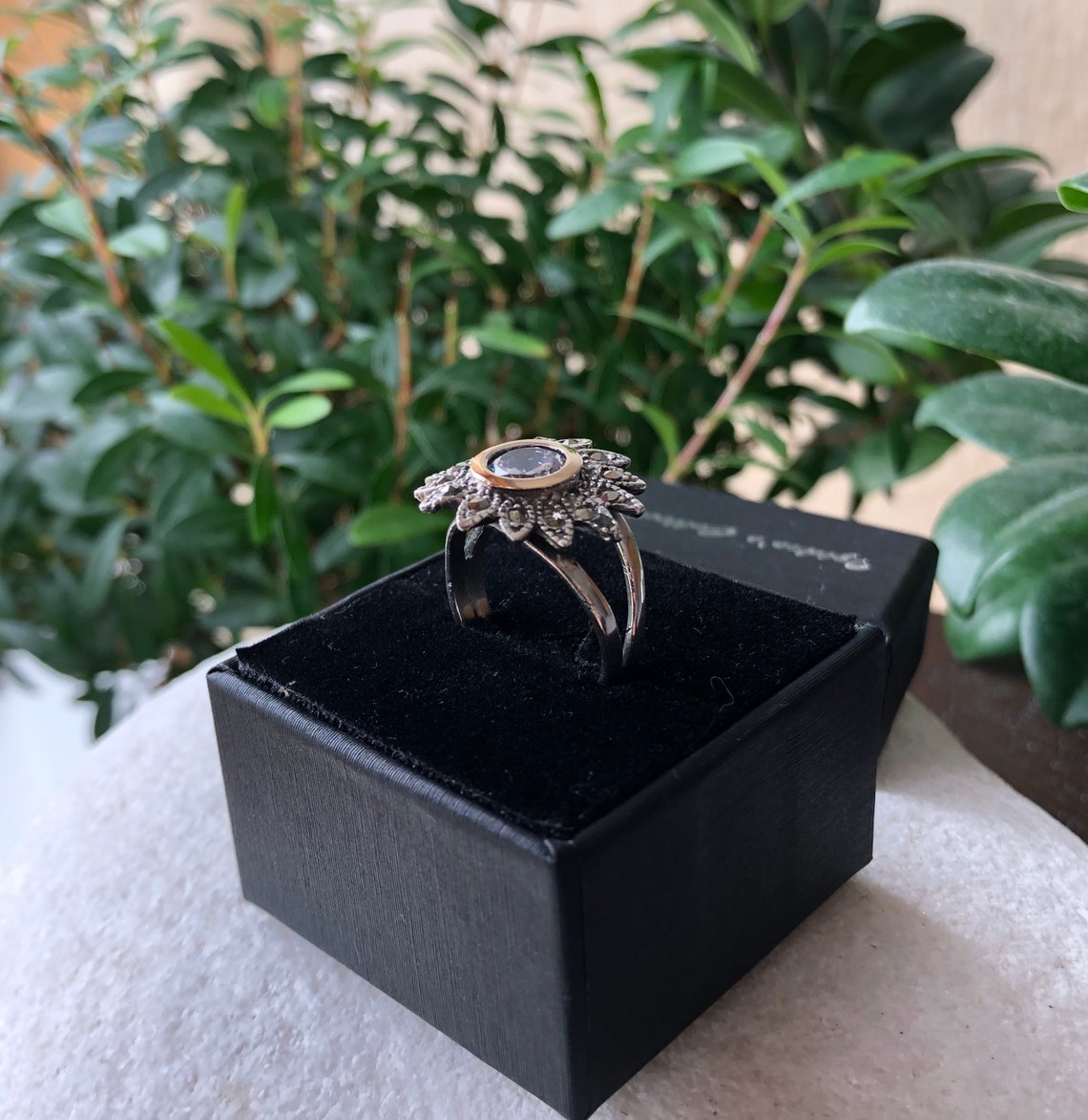 Sunflower Inspired Silver Ring 9k Gold Unique Boho Chic - Etsy