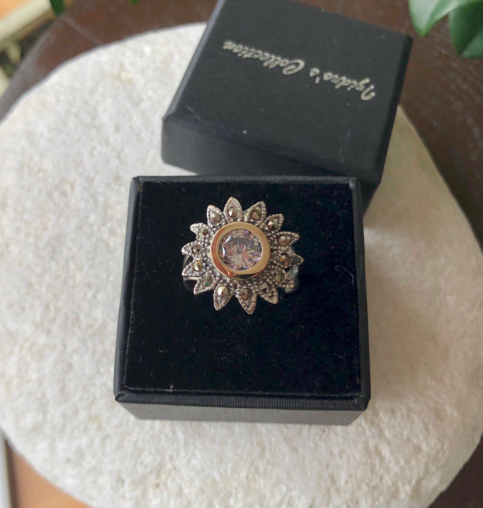 Sunflower Inspired Silver Ring 9k Gold Unique Boho Chic - Etsy