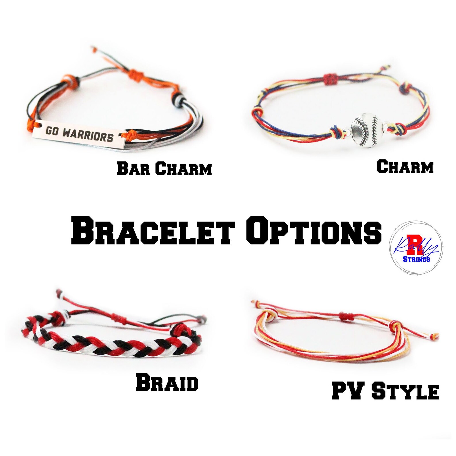 Team Gift Bracelets | Spirit Colors String Bracelets | Bulk Squad ...