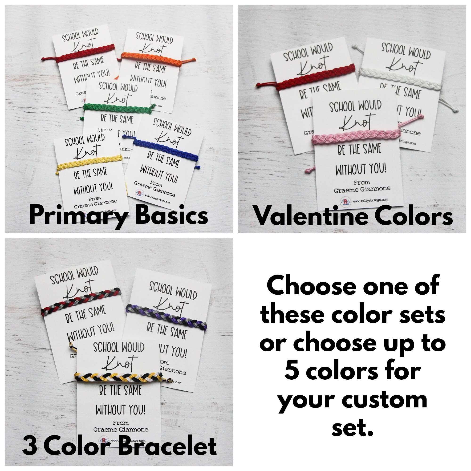 School Bracelets for Class Gift | School Colors String Bracelet | Bulk ...