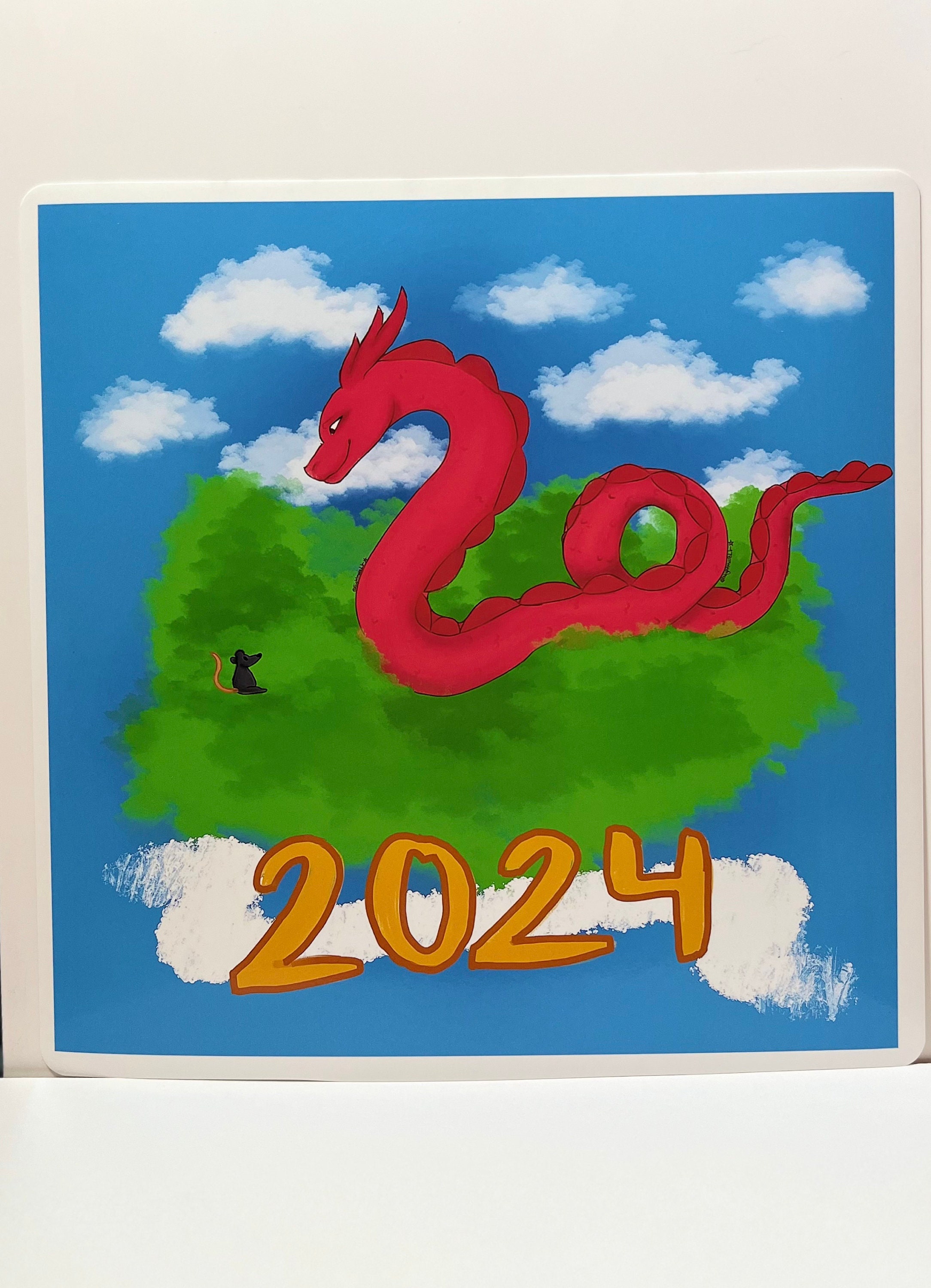 2024 Year Of The Dragon Art Print Etsy