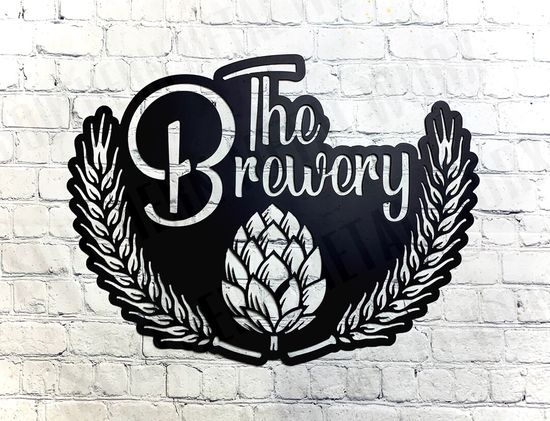 Metal Art 16 Gauge Steel in Black the Brewery Wall Sign Bar Decor Bar ...