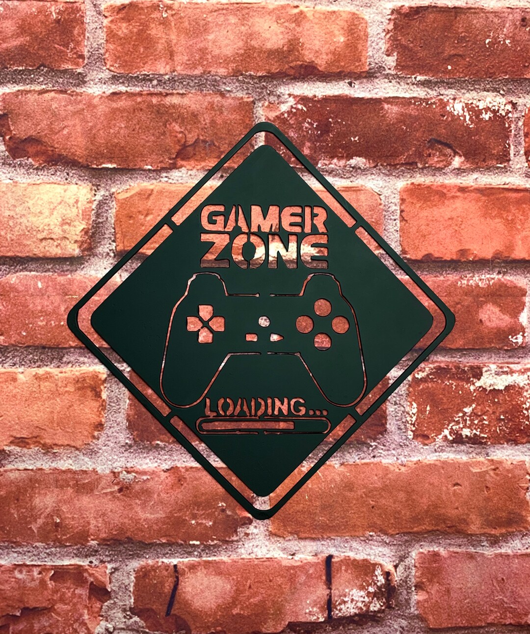 Metal Art 16 Gauge Steel in Black Gamer Zone Wall Sign Gamer Xbox ...