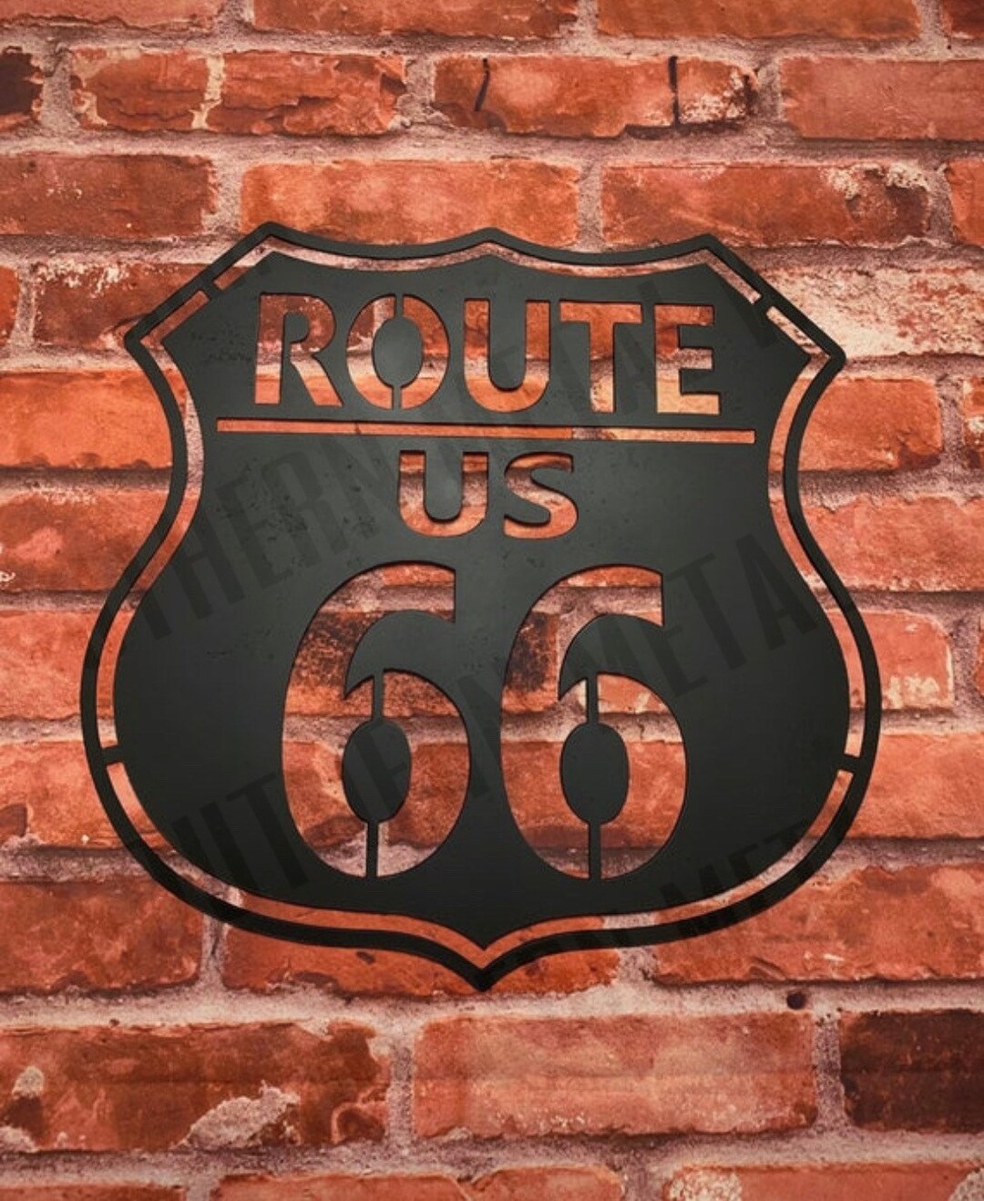 Metal Art 16 Gauge Steel In Black Route 66 Metal Hanging Etsy