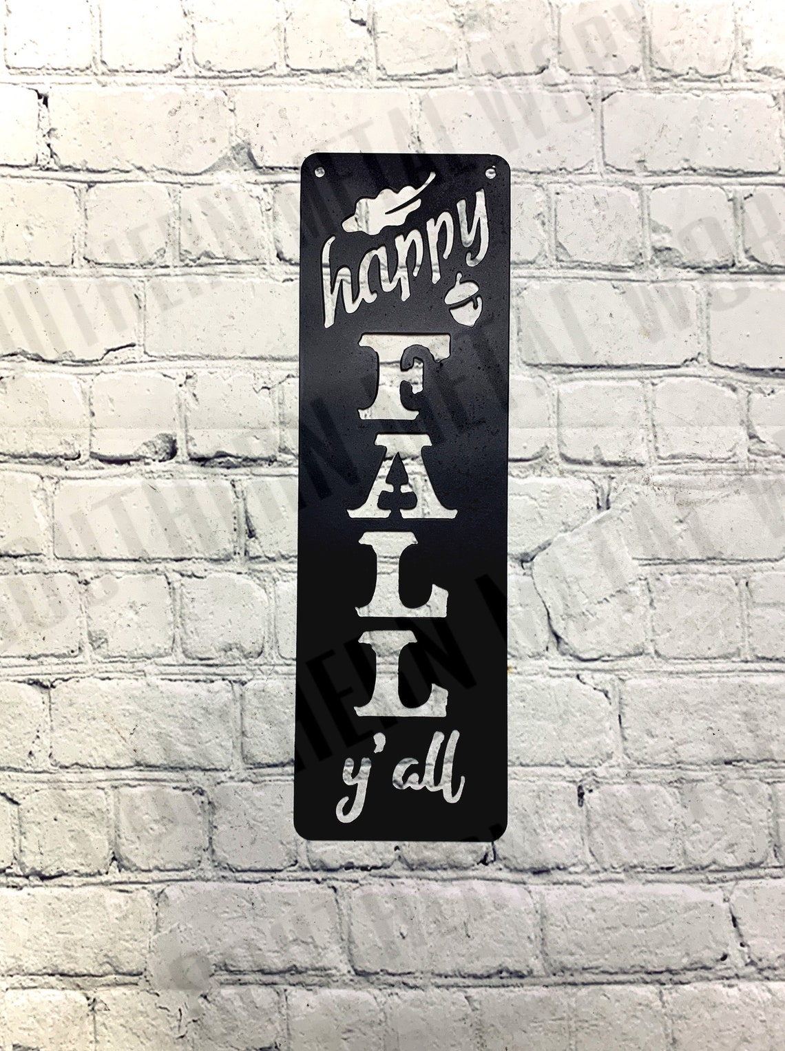 Metal art 16 gauge steel in black Happy Fall Yall Metal | Etsy