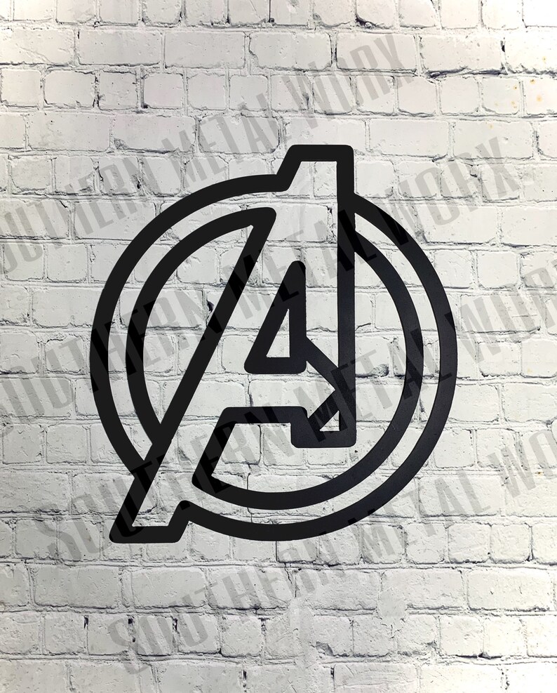 Metal Art 16 Gauge Steel in Black the Avengers Logo Marvel - Etsy