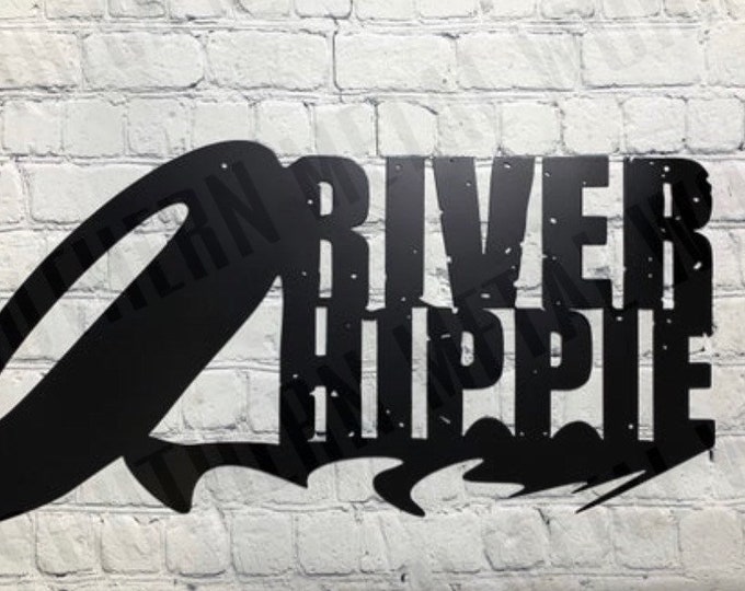 Metal Art 16 Gauge Steel in Black river Hippie Tube Wall Sign Floating ...