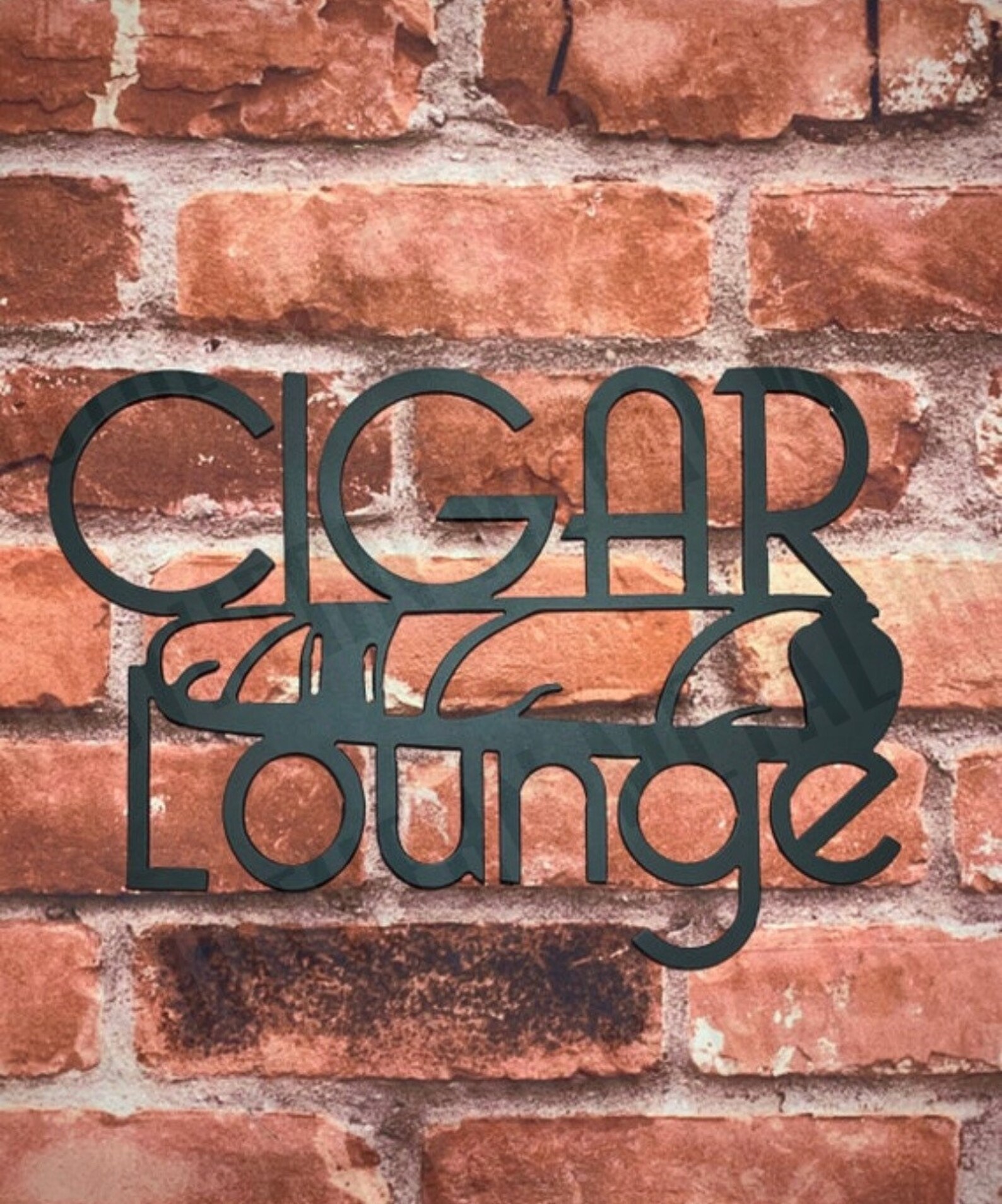 Metal Art 16 Gauge Steel in Black Cigar Lounge Wall Sign - Etsy