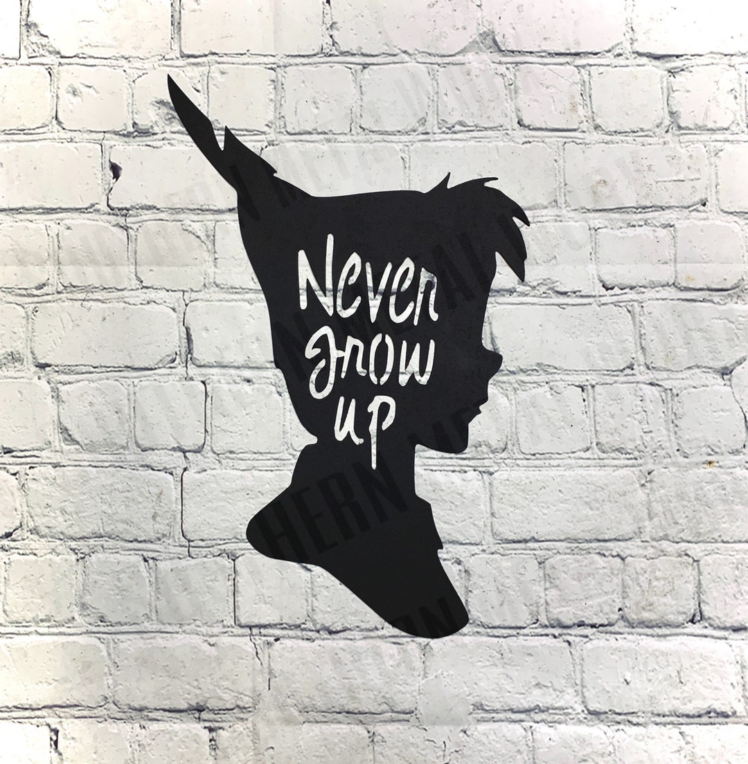 Metal Art 16 Gauge Steel in Black Peter Pan never Grow Up - Etsy