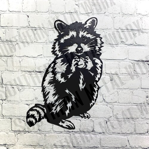 Raccoon Steel Metal Art / Metal Decor / Steel Wall Decor / - Etsy