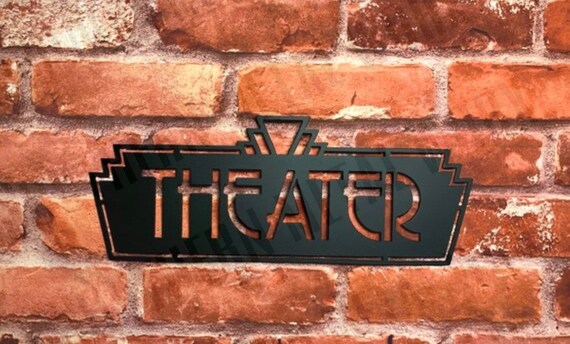 Metal Art 16 Gauge Steel in Black theater Metal Wall Sign | Etsy