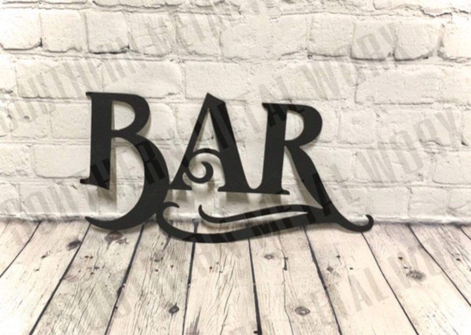 Metal Art 14 Gauge Steel in Black bar Rustic Wall Sign-bar | Etsy