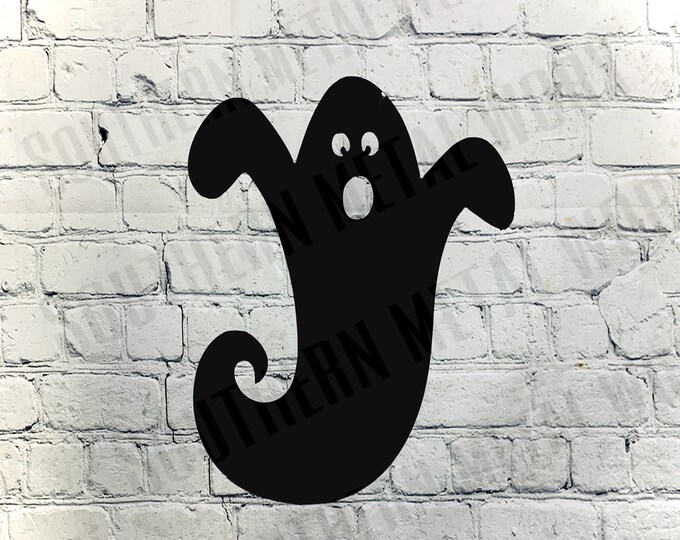 Metal Art-16 Gauge Steel in Black Spooky Ghost Wall Sign Halloween ...