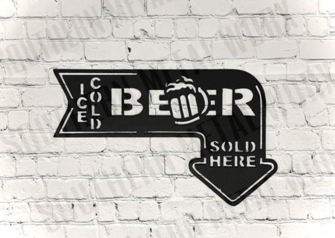 Metal Art 14 Gauge Steel ice Cold Beer Sold Here Metal Sign - Etsy