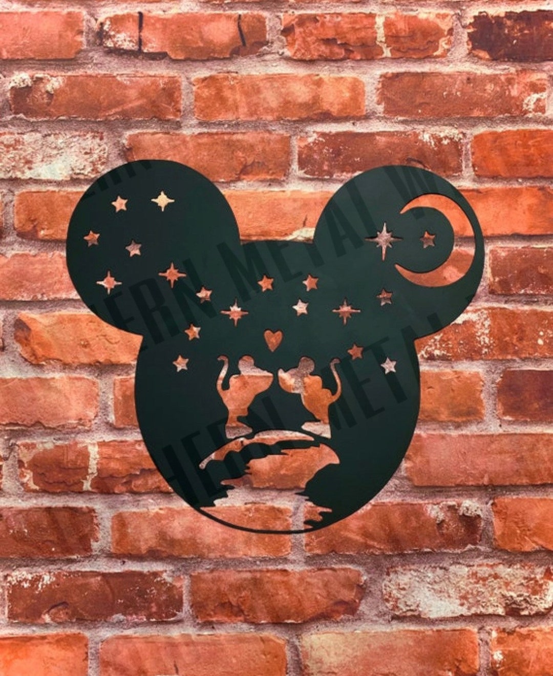 Metal Art 16 Gauge Steel in Black Disney Mickey Mouse Head - Etsy