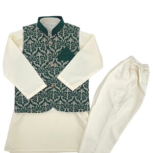 Joon Embroidery Green Koti Baby Boy Kurta Pajama / Shalwar Kameez ...
