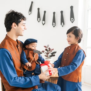 Rust Silk Koti Waistcoat Baby Kids; Ramadan, Eid, Kurta Pajama, Shalwar ...