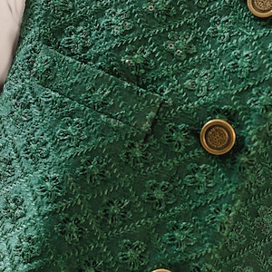 Emerald Green Silk Koti Waistcoat; Baby Ramadan, Eid, Kurta Pajama ...