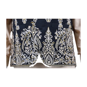 Black + Gold Embroidery Koti Waistcoat Mens; Ramadan, Eid, Kurta Pajama ...