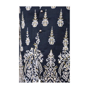 Black Gold Embroidery Koti Waistcoat Mens Ramadan, Eid, Kurta Pajama ...