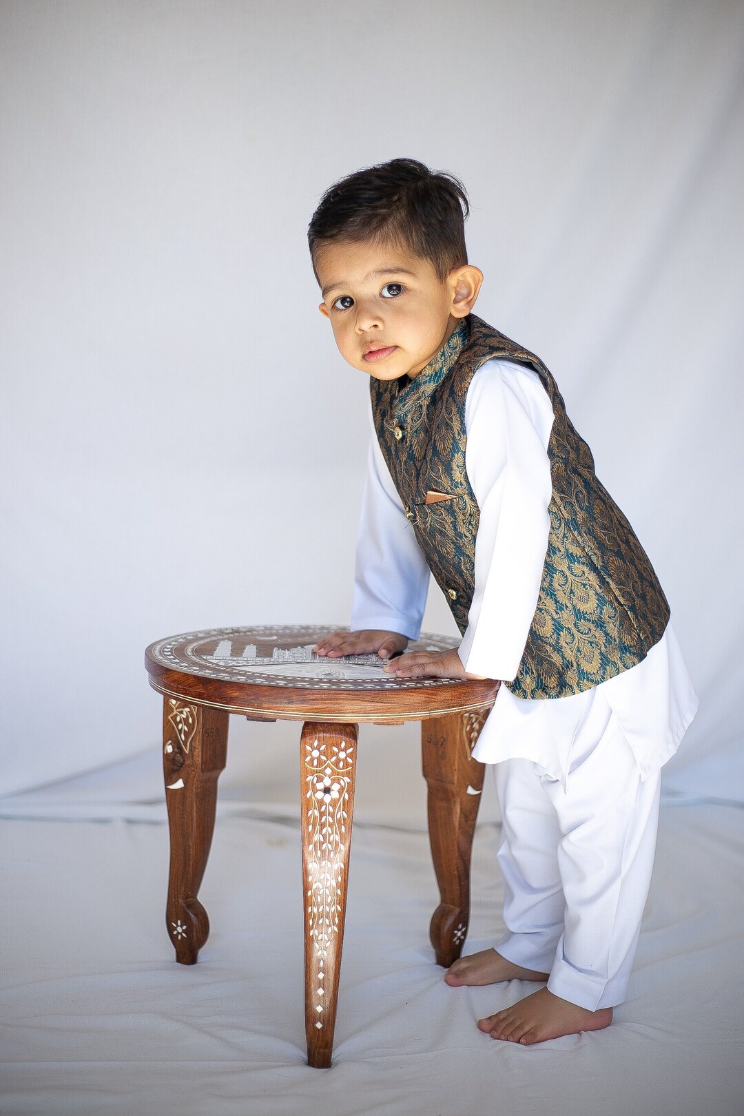 Wazir Blue Koti Set - Baby Boy Kurta Pajama / Shalwar Kameez / Thobe ...