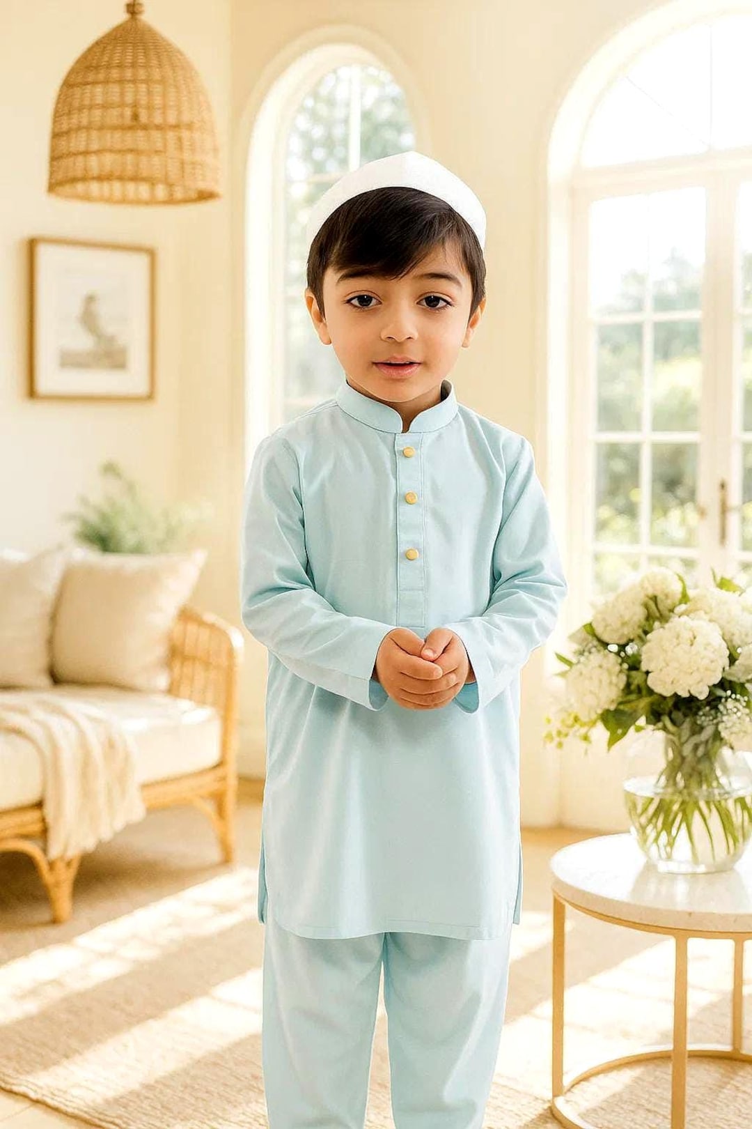 Asemaan - Sky Blue Kurta - Baby Boy Kurta Pajama / Shalwar Kameez ...